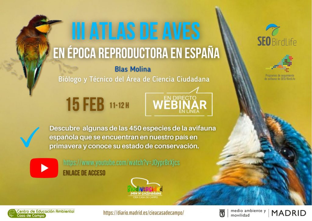 WEBINAR: III Atlas de aves en época de reproducción en España – Centro de Educación Ambiental de ...