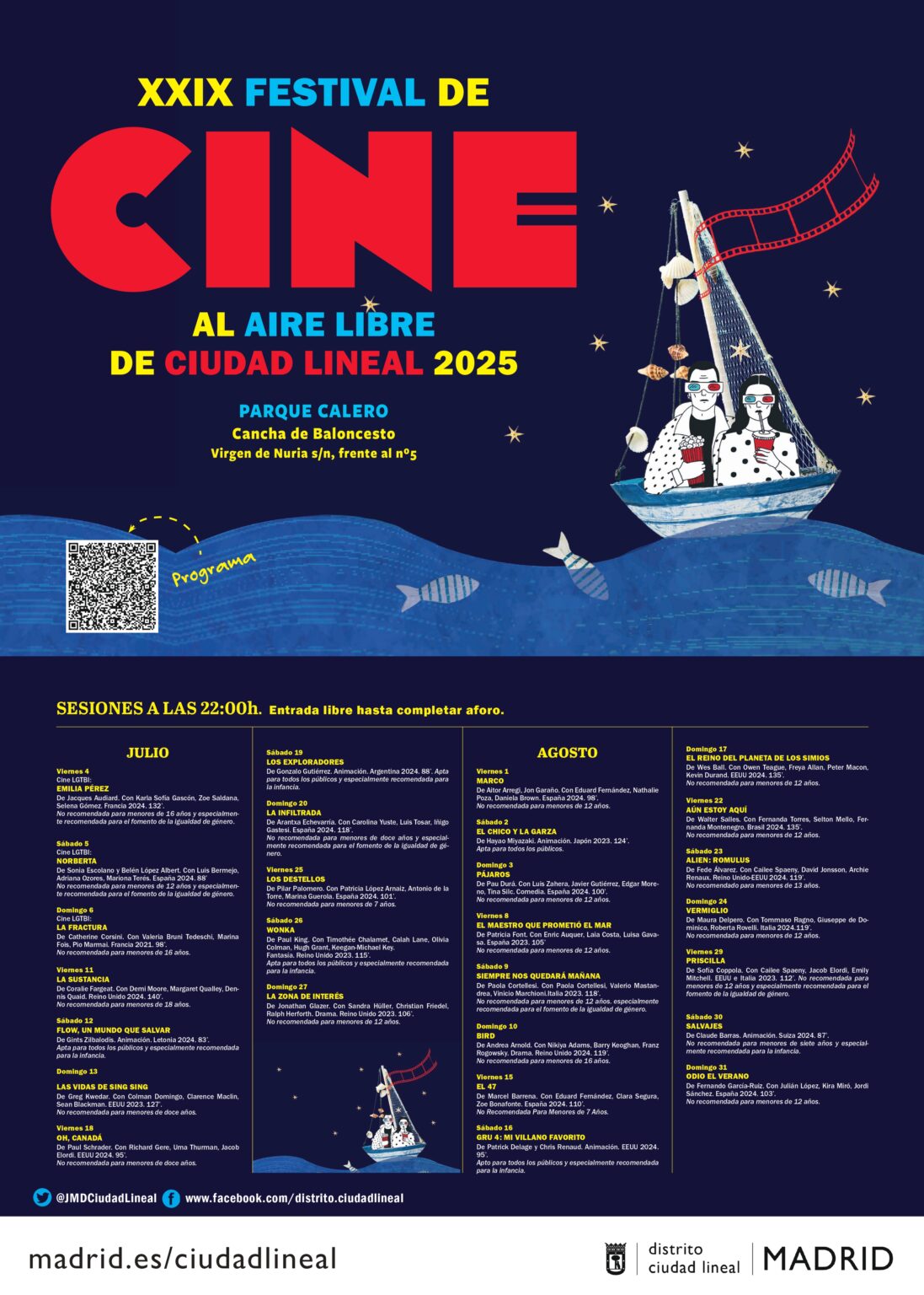 Cine de verano en Madrid 2025: guía completa distrito a distrito